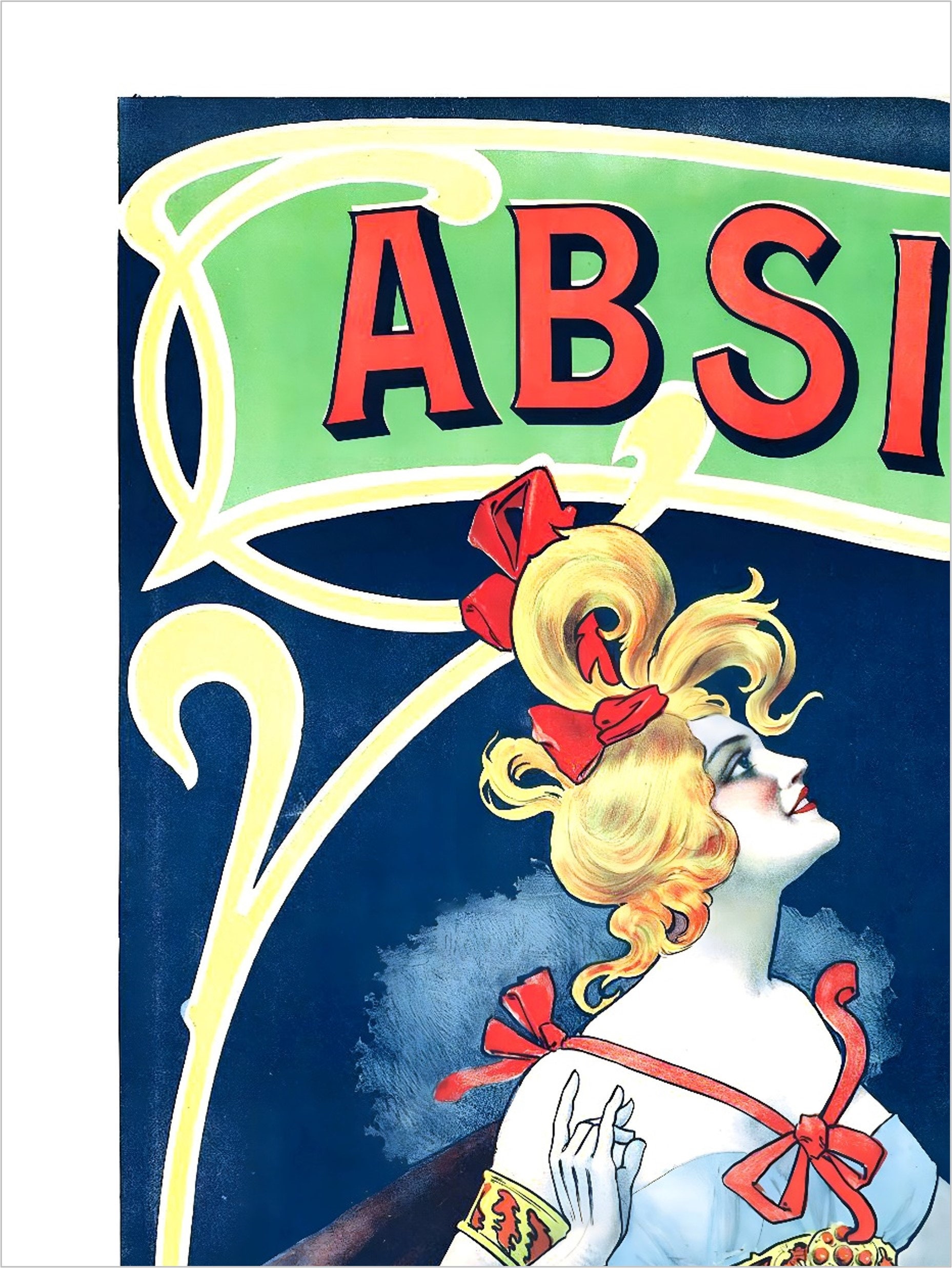 VINTAGE ABSINTHE POSTER 1900, Paris France, Food and Drink Art Wall ...