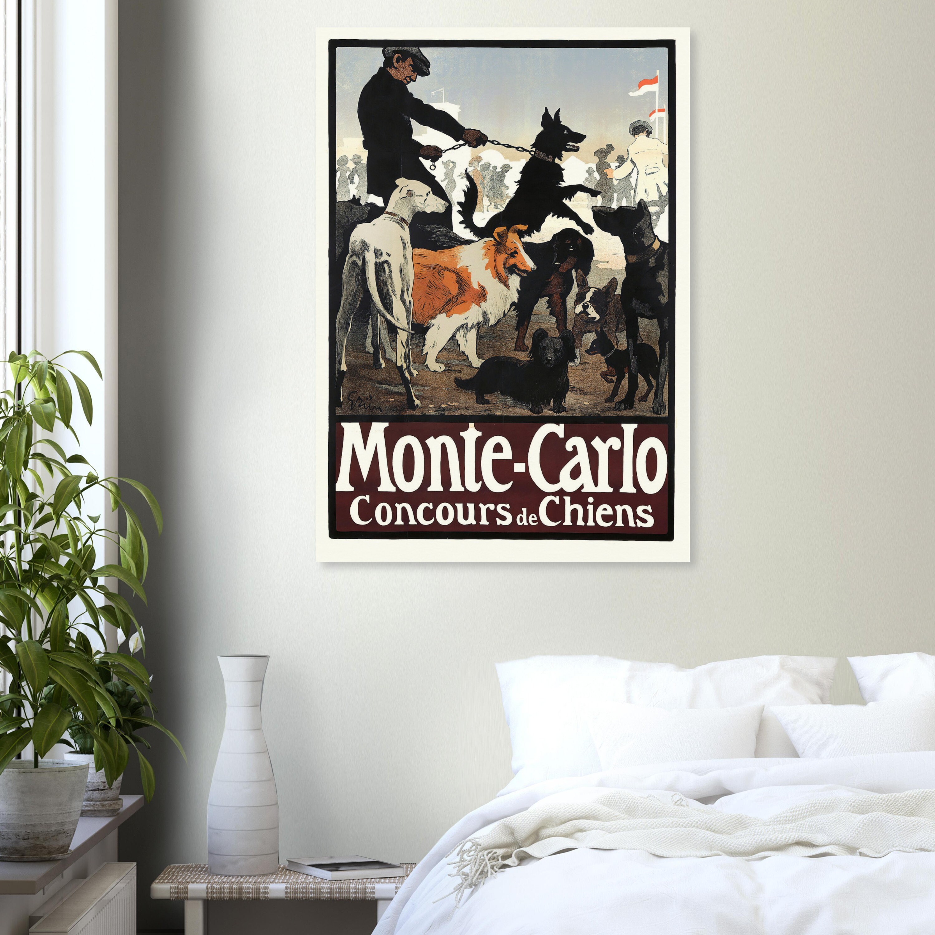 DOG SHOW Vintage Poster 1905, Monte Carlo Monaco, Museum Quality ...