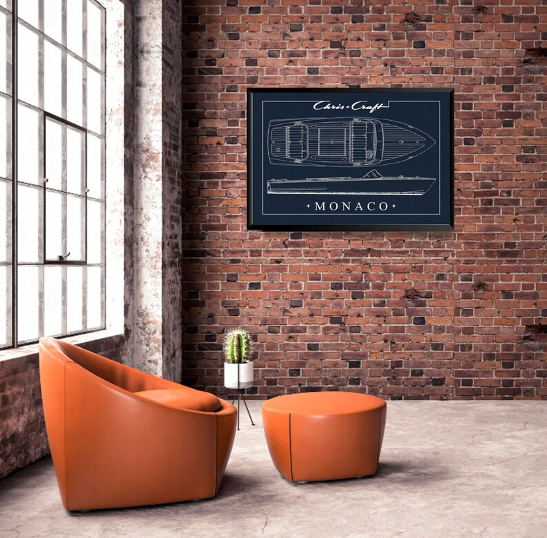 VINTAGE CHRIS-CRAFT Speedboat 1947 Replica Poster Print. Reproduced on ...