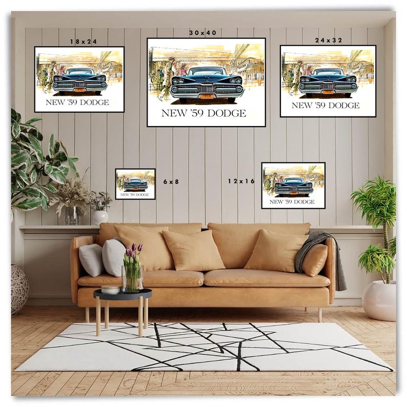 Vintage 1959 Dodge Custom Royal Lancer Poster Print, Classic Car Ad ...