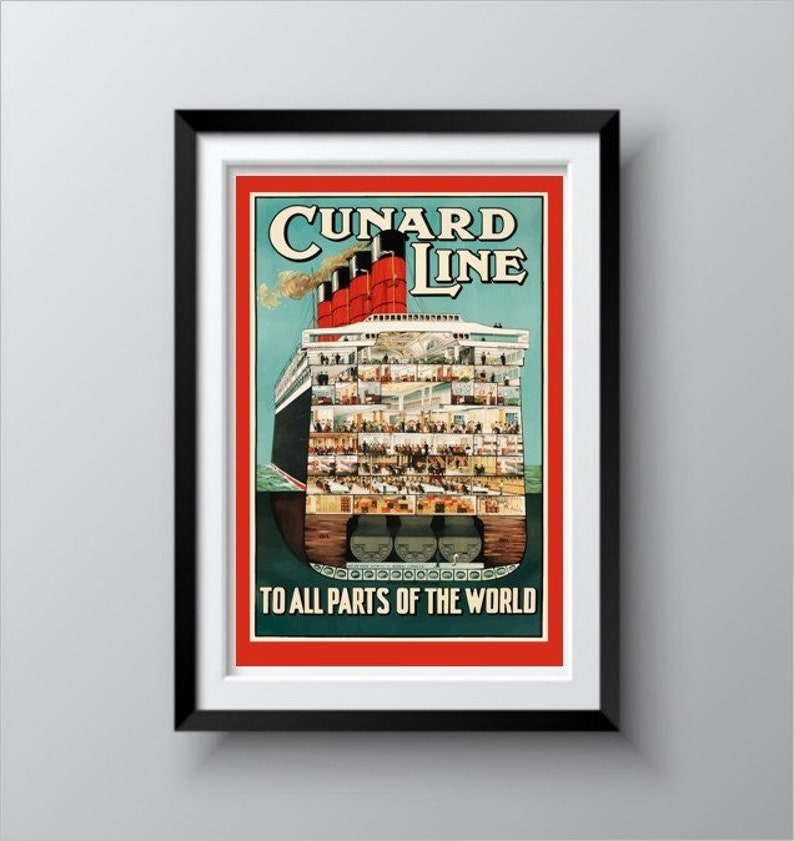 Vintage Passenger Ship Cut Away View Antique 1912 Poster - Etsy