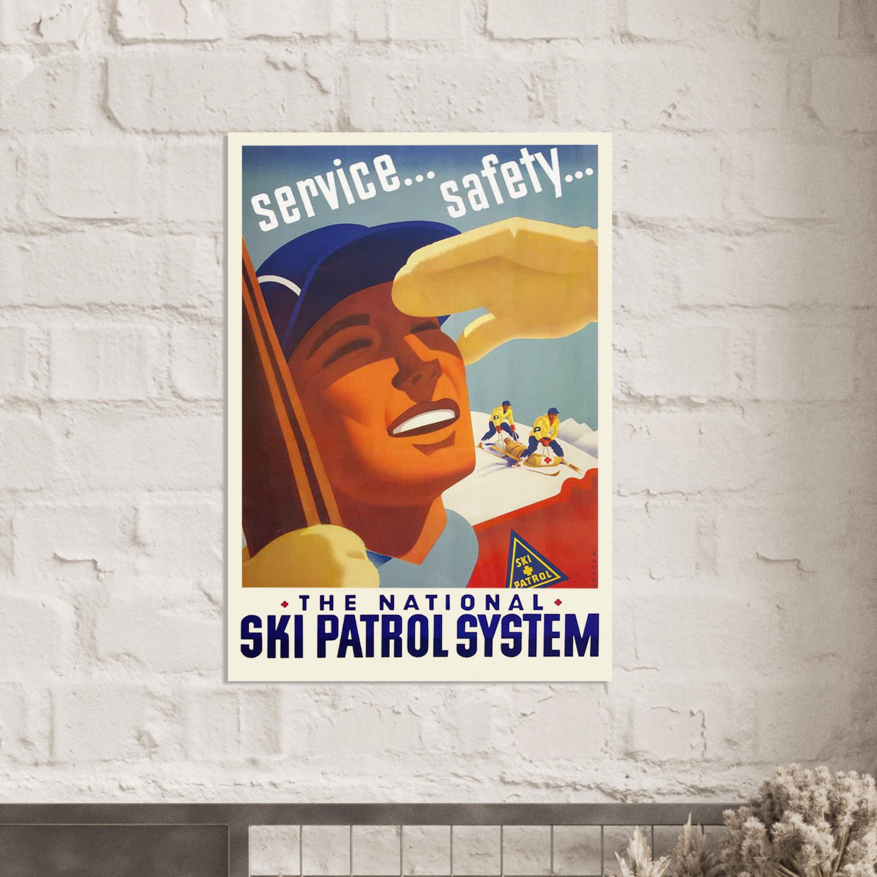 SKI PATROL, 1940s Vintage Skiing Poster, the National Ski Patrol ...