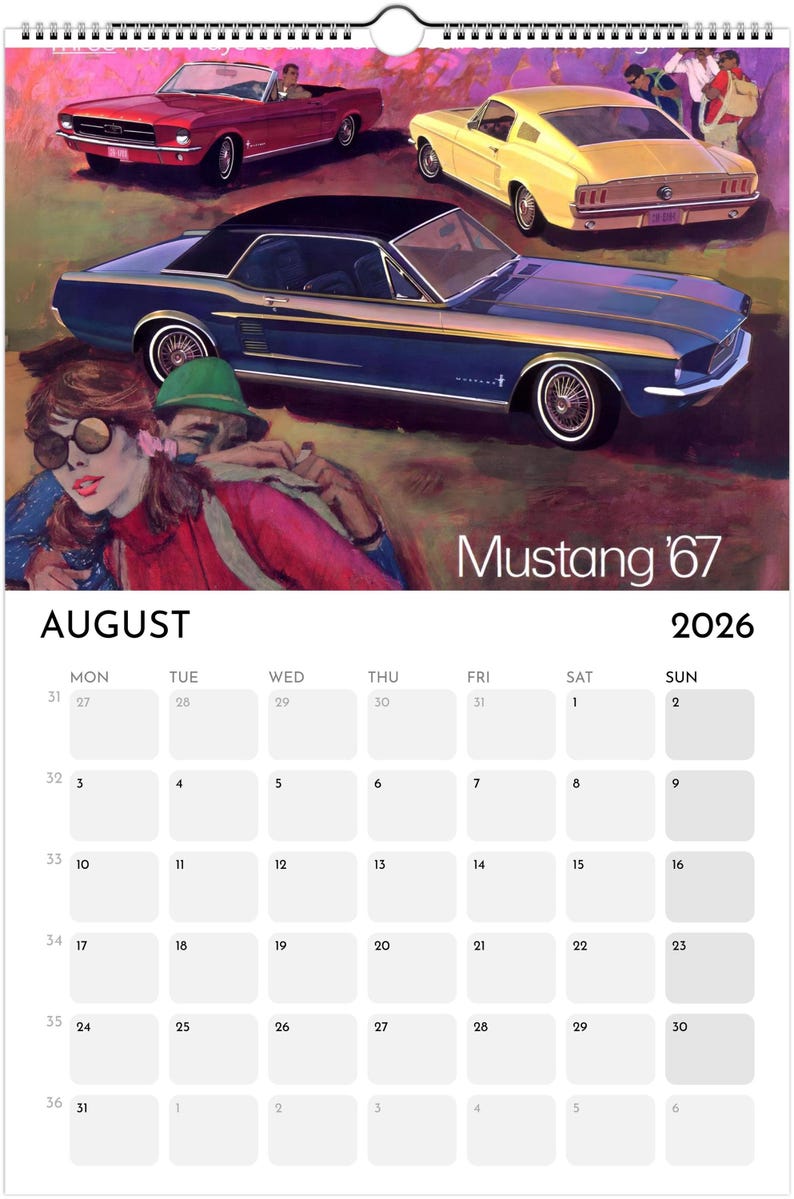 2026 Ford Classic Car Wall Calendar, (version for BUYERS OUTSIDE of ...