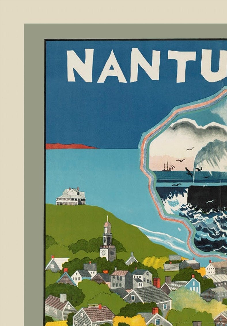 NANTUCKET ISLAND VACATION Poster 1925 Replica Print Travel Reproduction ...