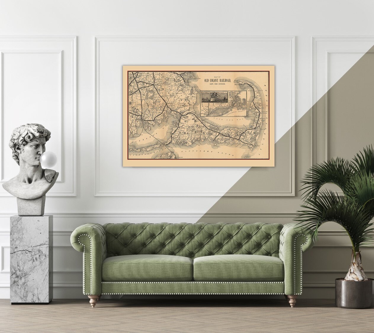 OLD COLONY LINE Railroad Map Replica Print 1888 - Tracks From Taunton ...