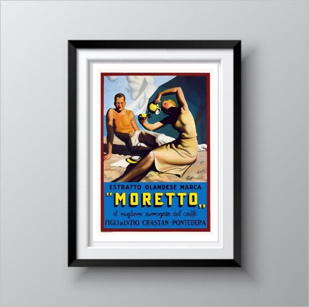 Art Deco Era Moretto Coffee Poster 1925, From Milan Italy, Vintage Art ...