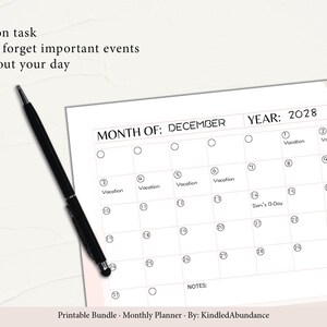 Undated Monthly Planner, Weekly Planner, Printable Planner, Planner Set ...