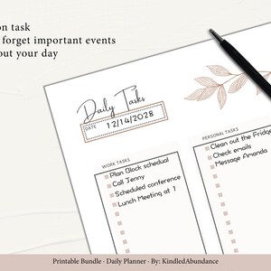 Undated Daily Planner, Printable Planner, Planner Set, Planner Inserts, Instant Download, PDF ...