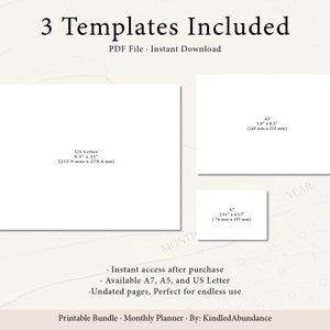 Undated Monthly Planner, Weekly Planner, Printable Planner, Planner Set ...