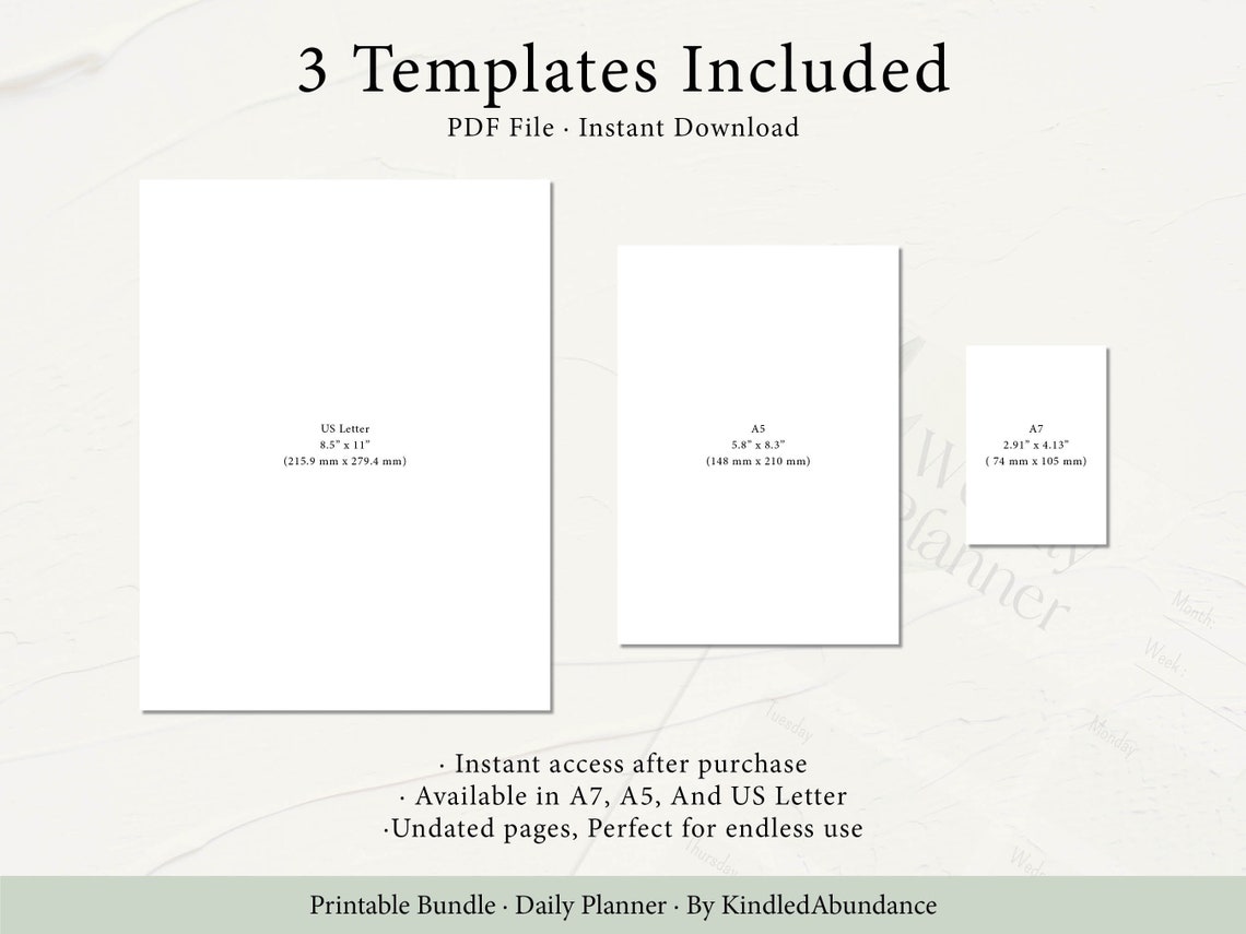 Undated Weekly Planner Weekly Goals Habit Tracker Printable - Etsy