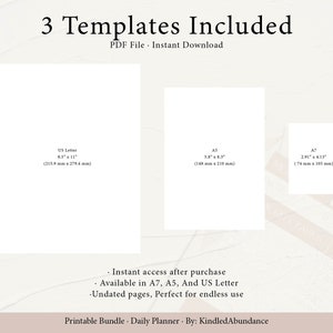 Undated Daily Planner, Printable Planner, Planner Set, Planner Agenda ...