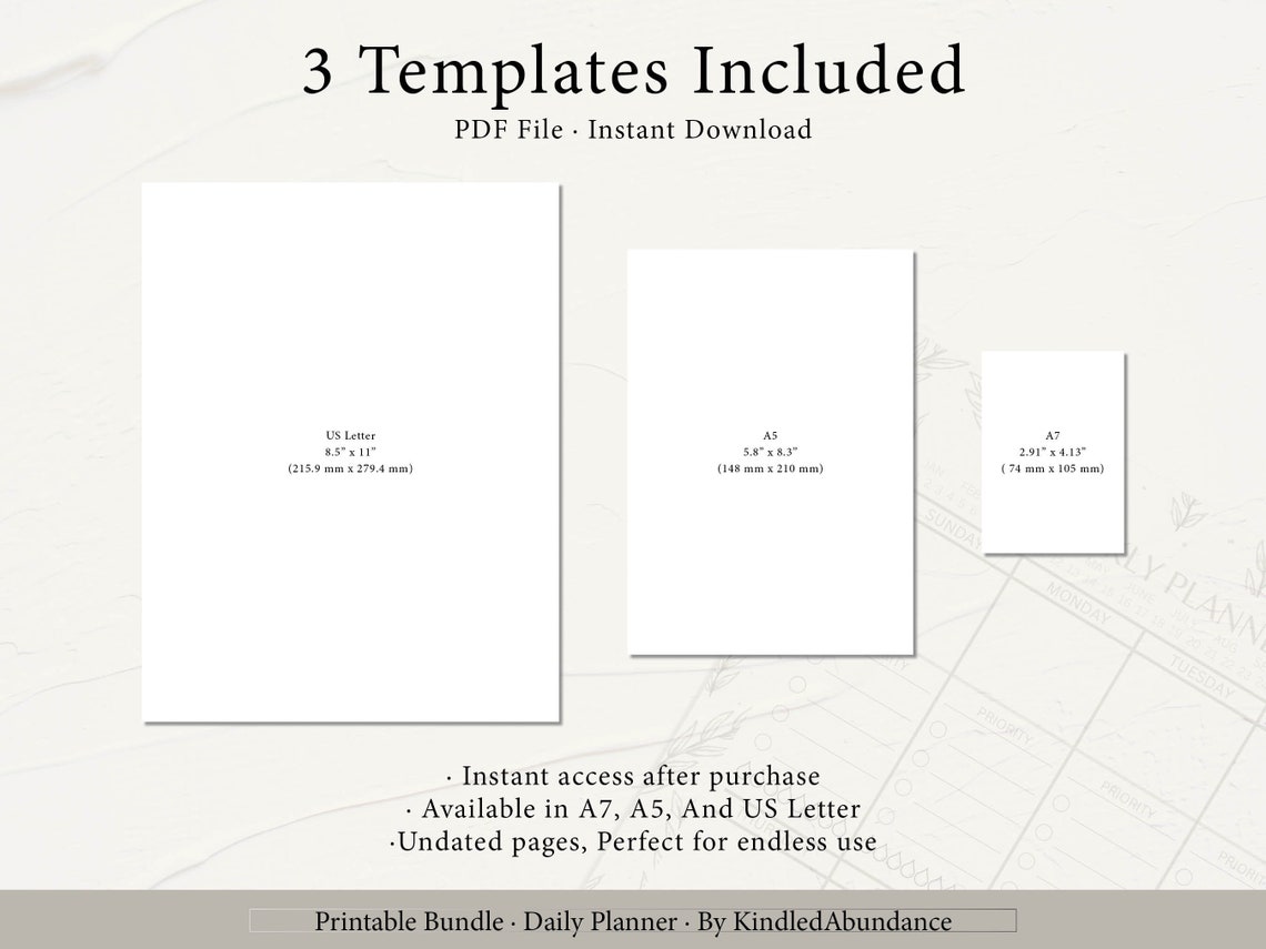 Undated 2 Weekly Planners, Water Intake, Block Schedule, Printable ...