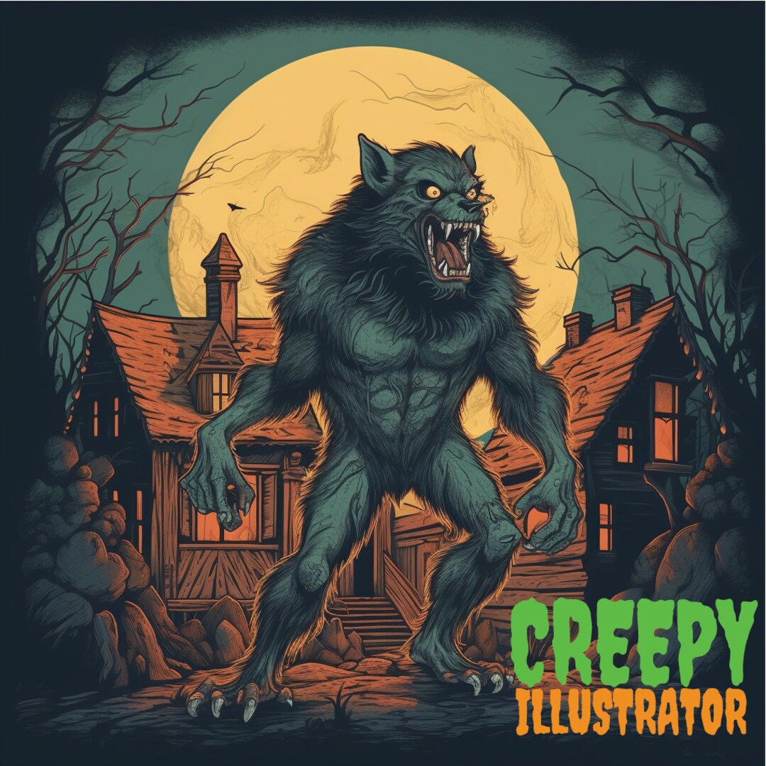 Digital Werewolf Art Print - Etsy