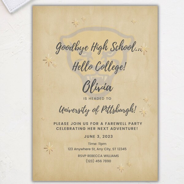 University of Pittsburgh Invitations - Etsy