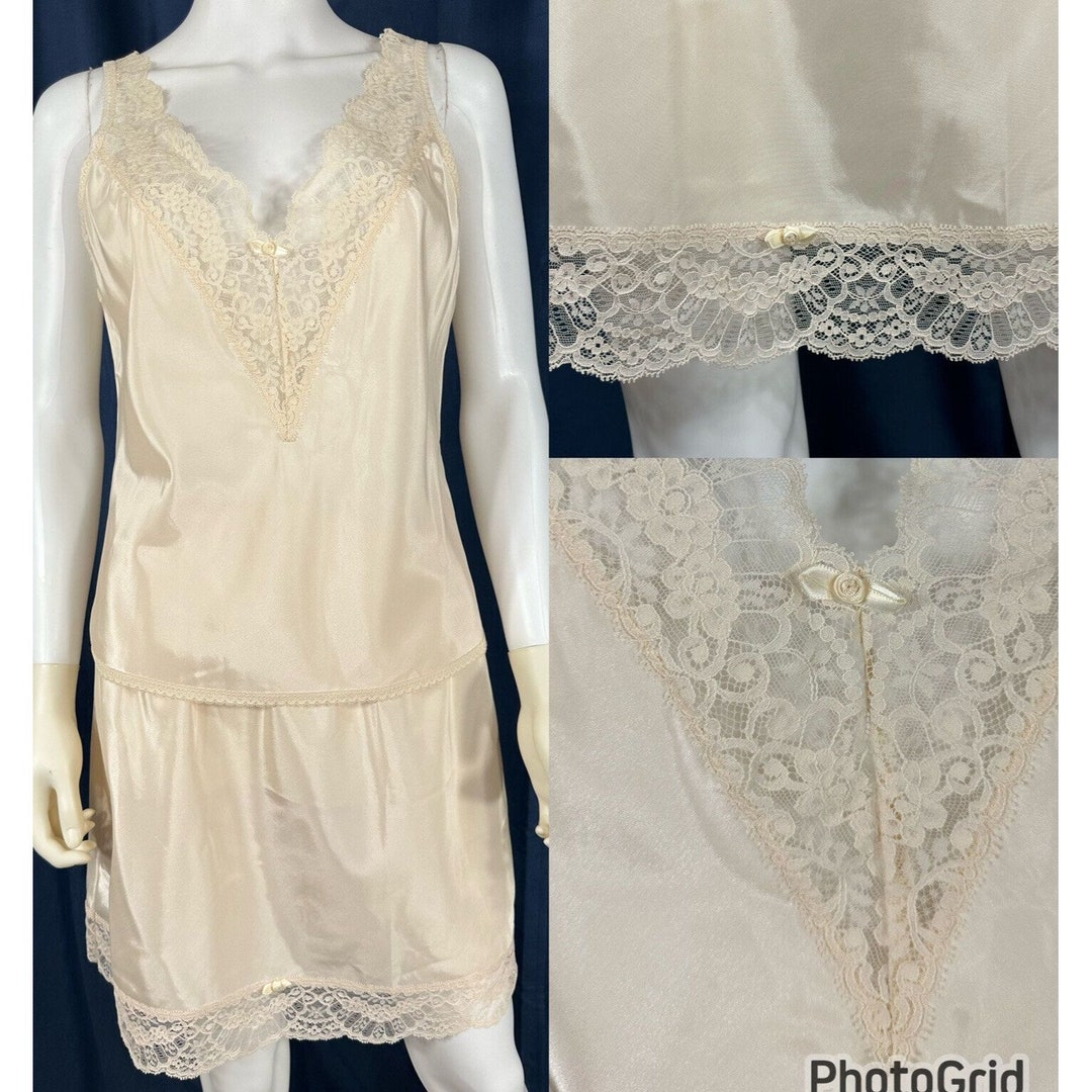 Medium Vintage FARR WEST Satin Lace Half Slip & Camisole off - Etsy