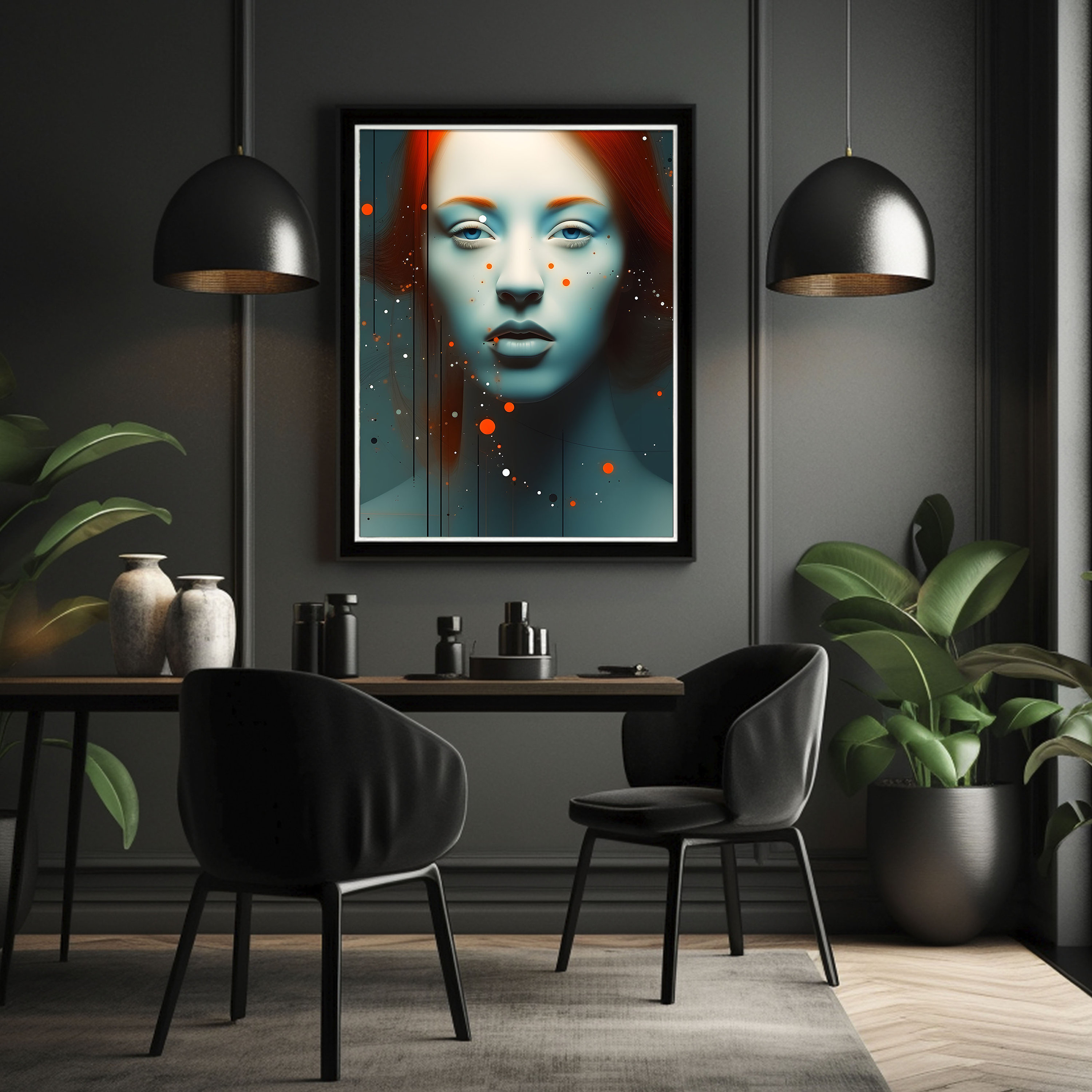 Large Abstract Lady Painting Woman Face Artwork Original Wall - Etsy