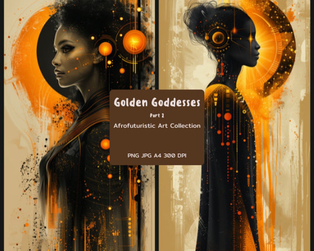 Golden Goddesses Part 2 - Afrofuturistic Art Collection - Digital ...