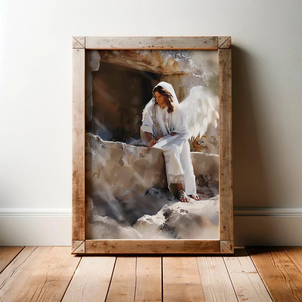 Angel by the Cave - Digital Art. 300 DPI, PNG - Etsy