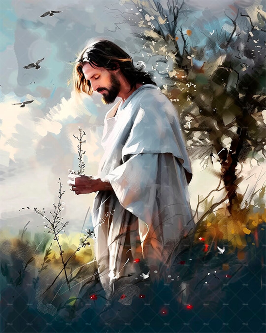 Seeds of Hope: Jesus and the Mustard Tree. 300 DPI, PNG Format. - Etsy