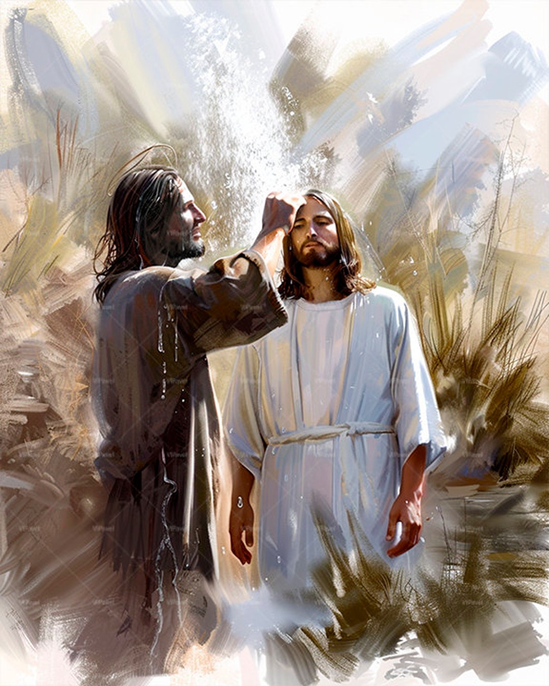 The Baptism of Jesus by John - Digital Art. 300 DPI, PNG - Etsy