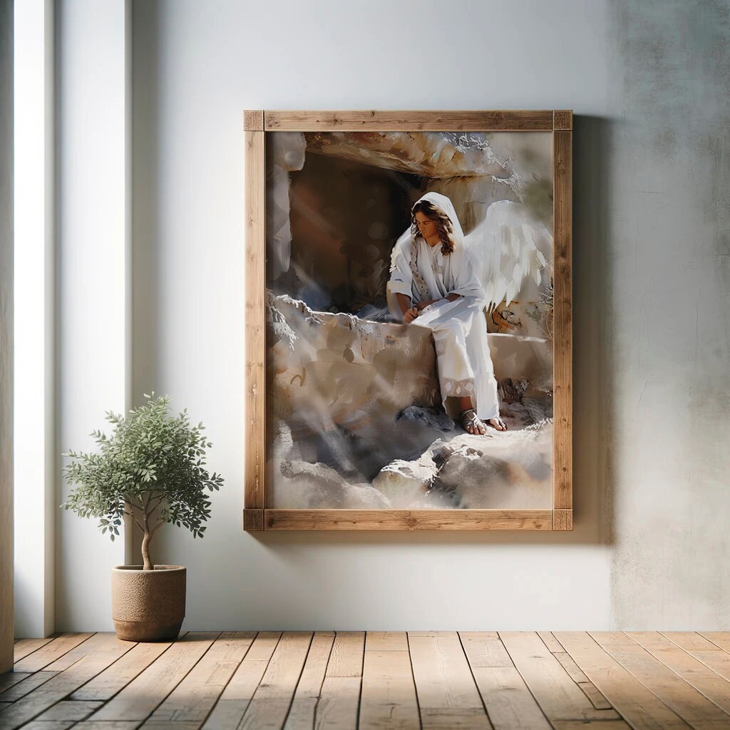 Angel by the Cave - Digital Art. 300 DPI, PNG - Etsy