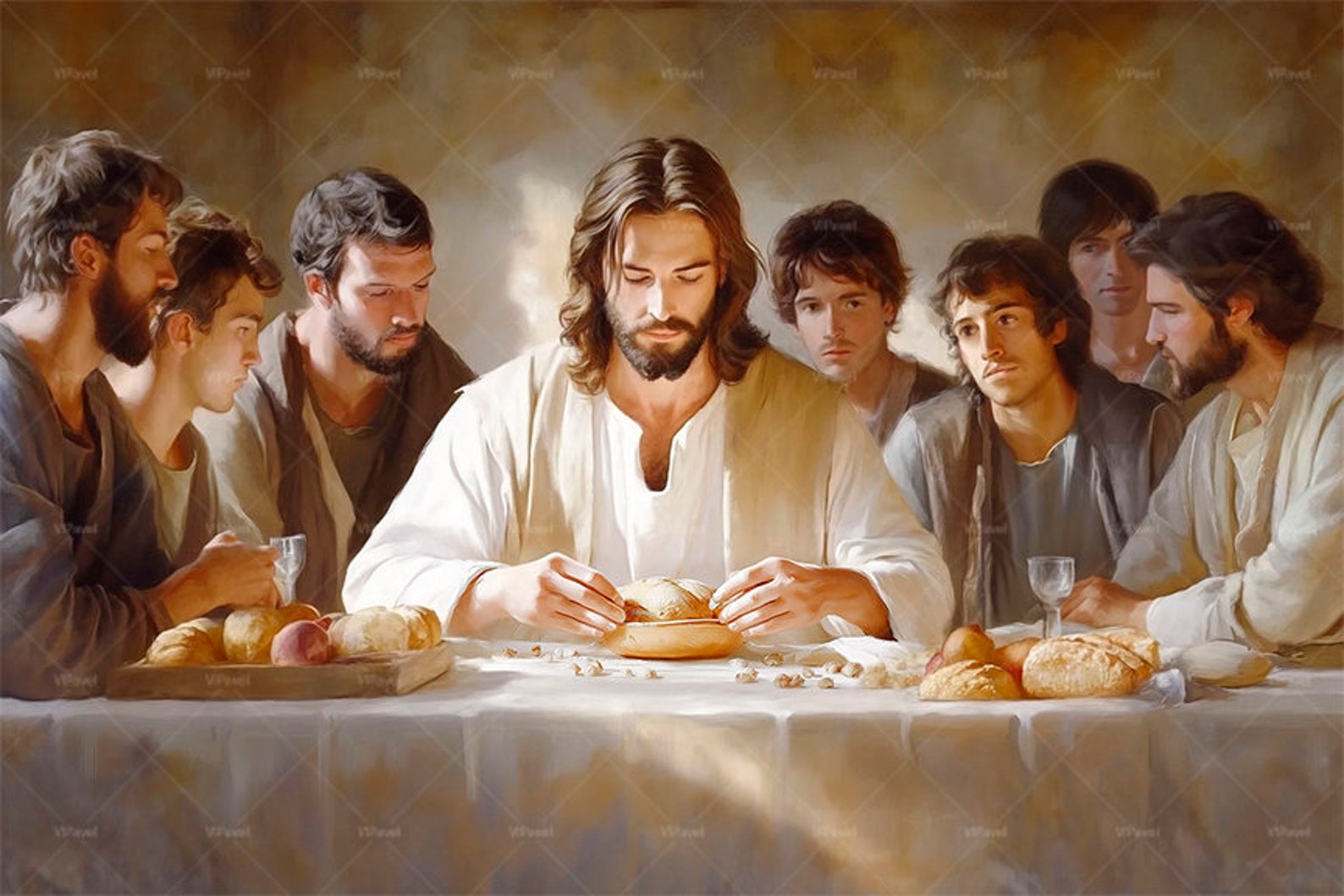 Sacred Moment: Jesus and Disciples - Breaking of Bread, PNG, 300 DPI - Etsy