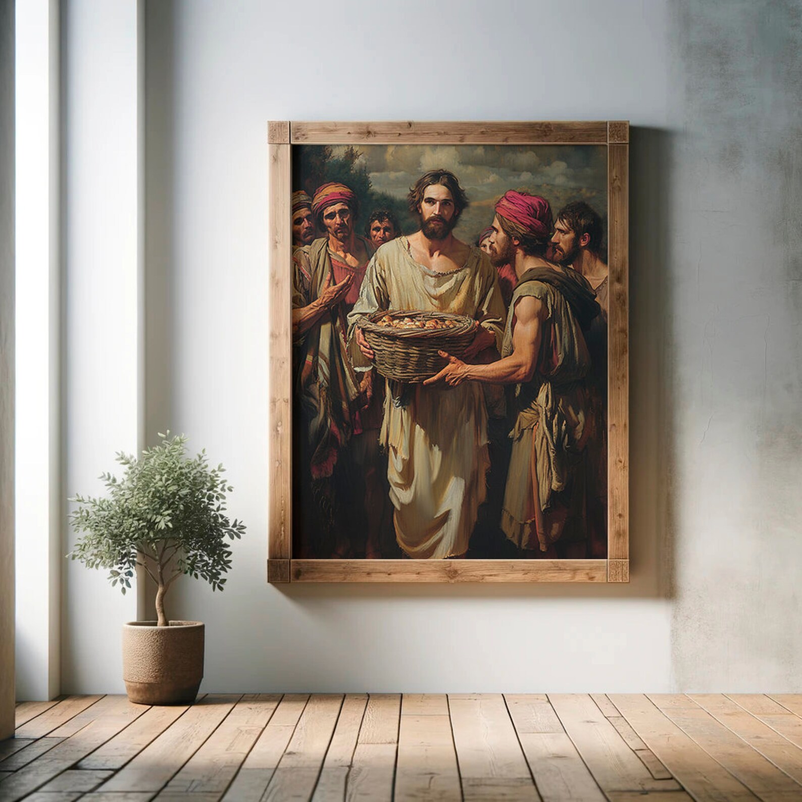 Heavenly Feast - Jesus Feeds the Multitude, Digital Image, PNG Format ...