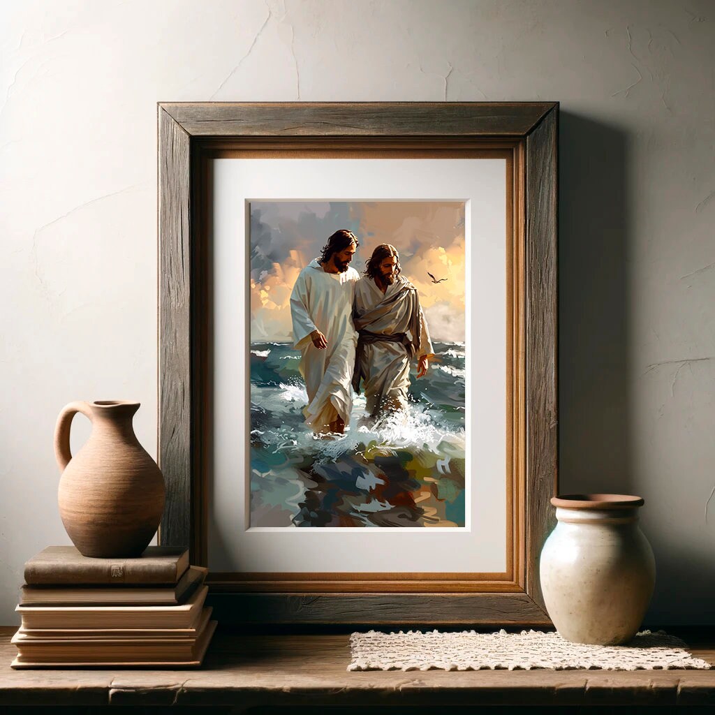 Jesus and Disciple Digital Art Print: Divine Guidance (digital Download ...