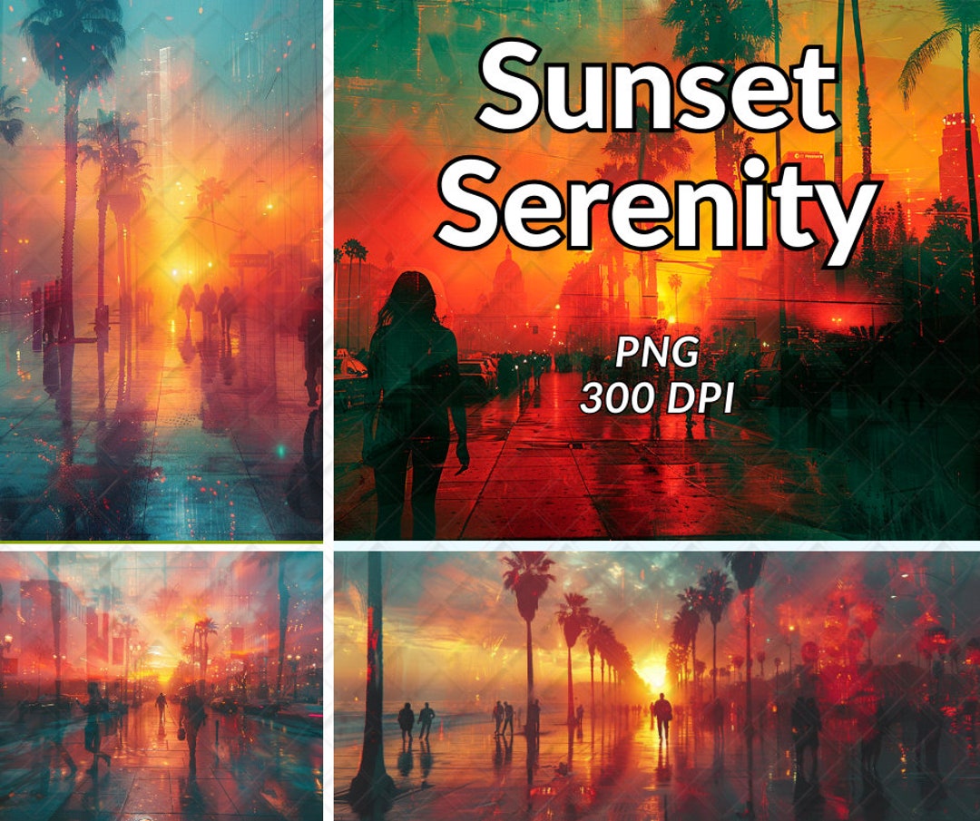 Sunset Serenity: Large Abstract Painting, Urban Dreamscape Patterns ...