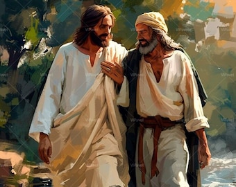 Jesus and Disciple Art Print: Divine Guidance (digital Download) - Etsy