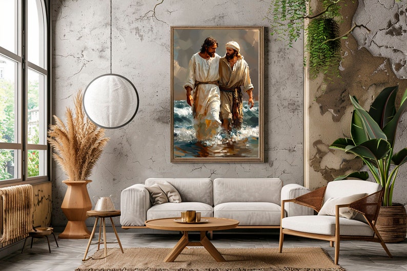 Jesus and Disciple Digital Art Print: Divine Guidance (digital Download ...