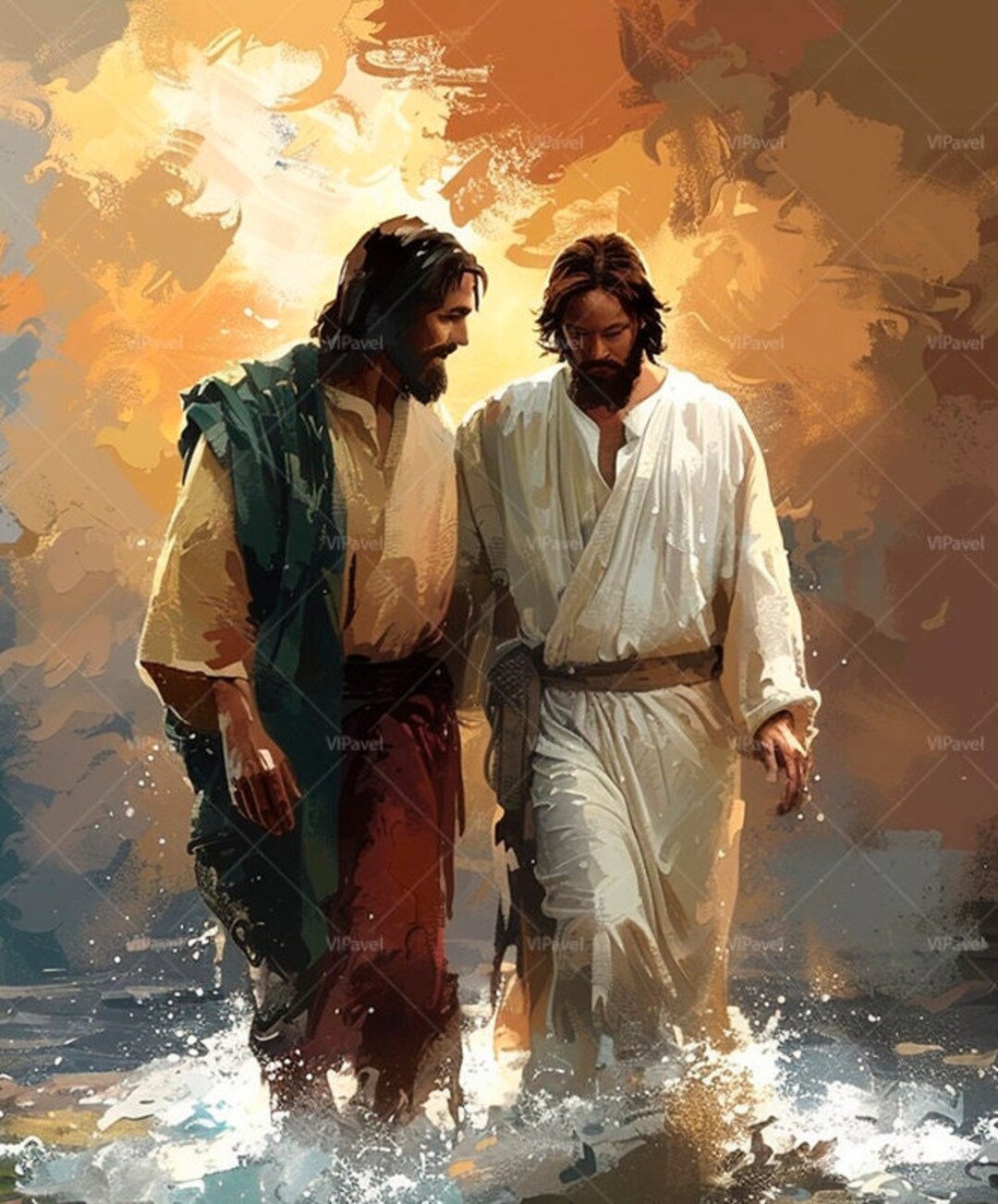 Jesus and Disciple Digital Art Print: Divine Guidance (digital Download ...