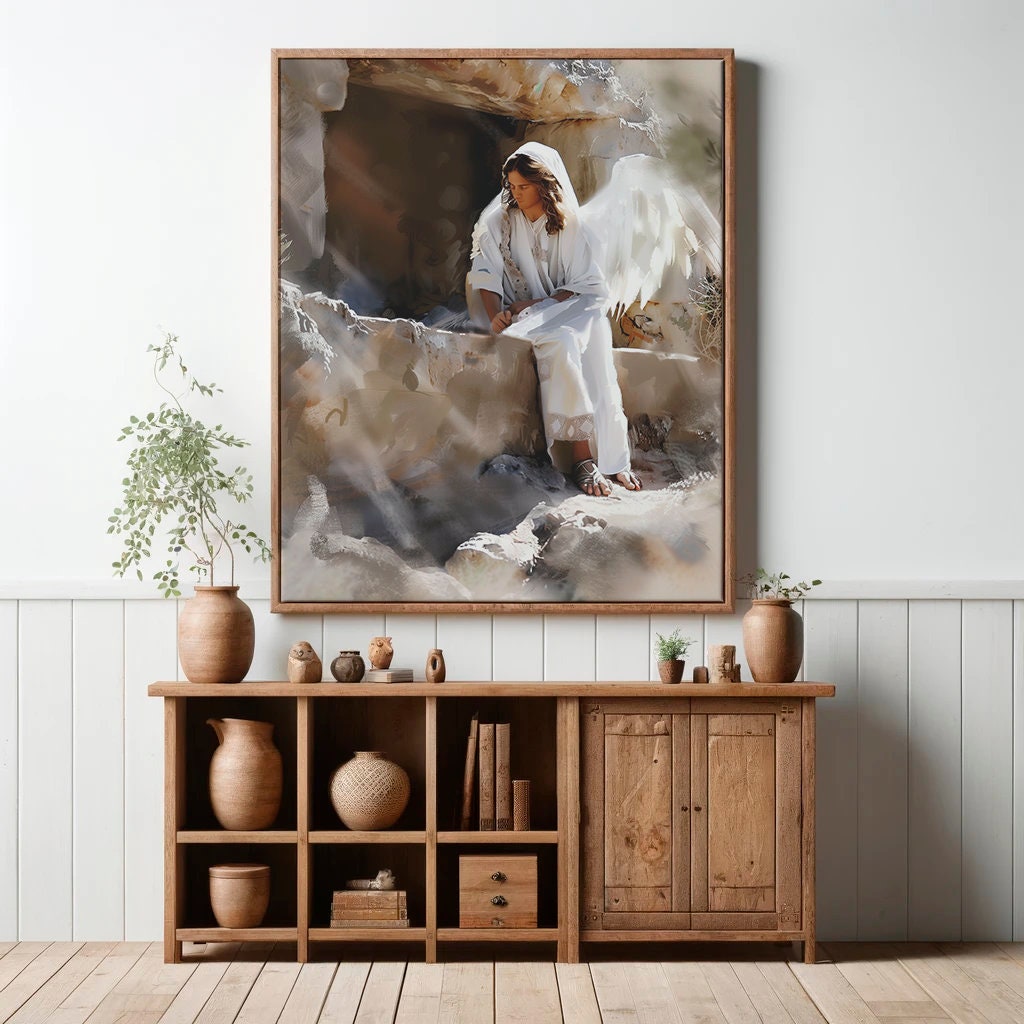 Angel by the Cave - Digital Art. 300 DPI, PNG - Etsy