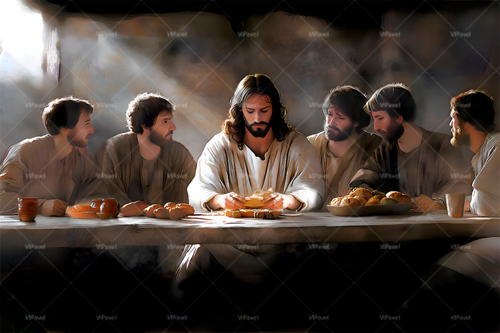 Sacred Moment: Jesus and Disciples - Breaking of Bread, PNG, 300 DPI - Etsy