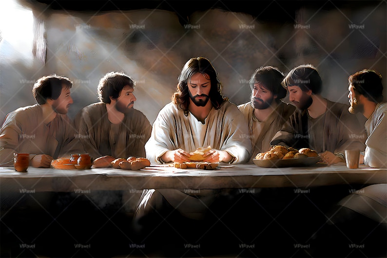 Sacred Moment: Jesus and Disciples - Breaking of Bread, PNG, 300 DPI - Etsy