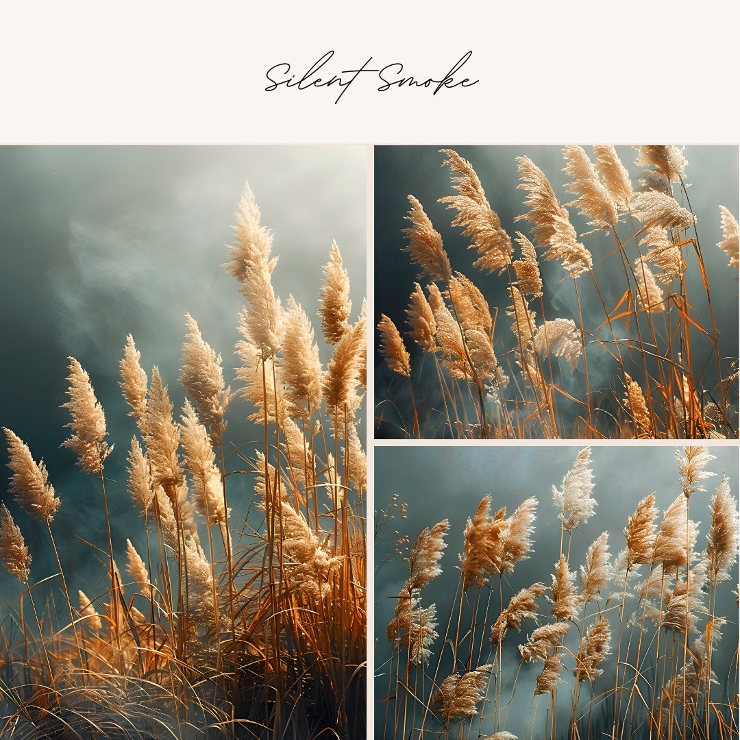 Silent Smoke: 7 Posters of Golden Grasses in A4, 300 DPI - Etsy
