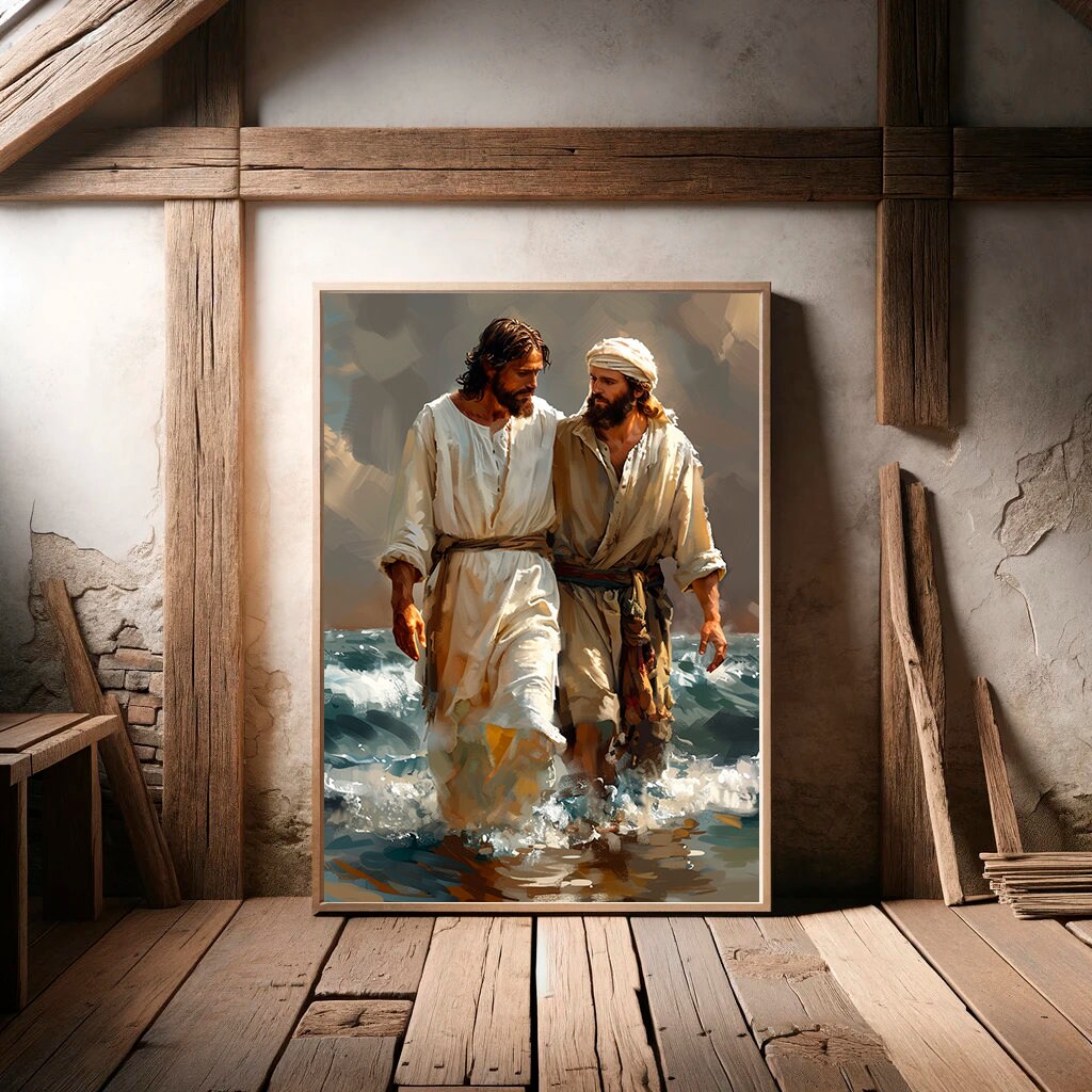 Jesus and Disciple Digital Art Print: Divine Guidance (digital Download ...