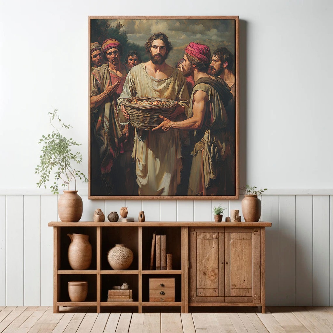 Heavenly Feast Jesus Feeds the Multitude, Digital Image, PNG Format ...