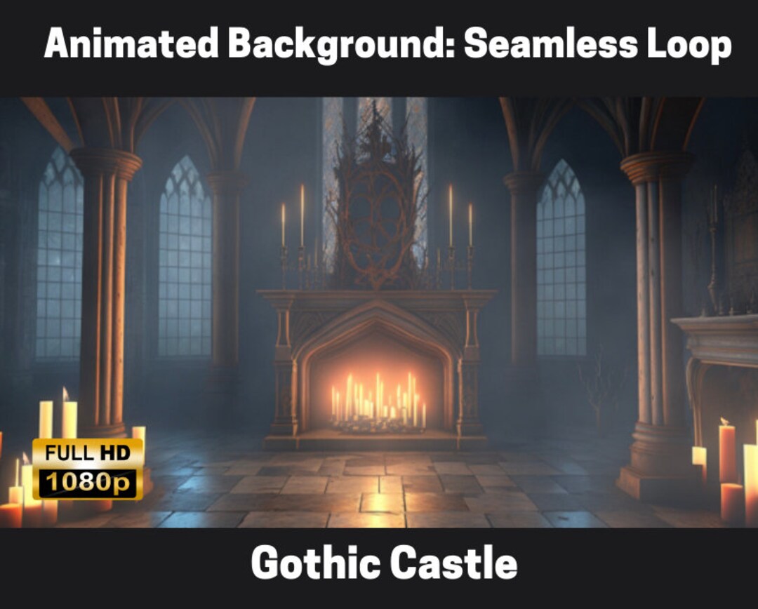 HD ANIMATED BACKGROUND Gothic Castle/ Vtuber Twitch Overlay/ Seamless ...