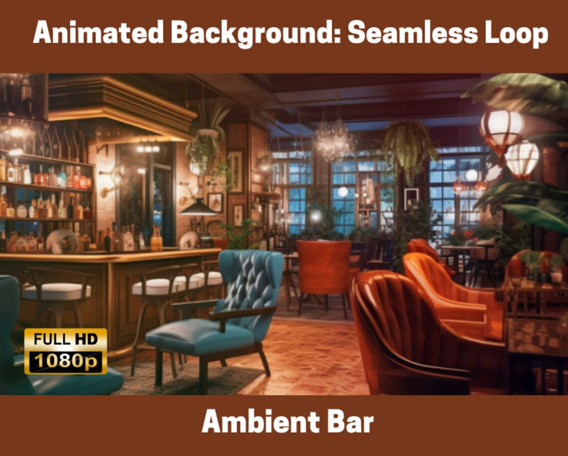 HD ANIMATED BACKGROUND Ambient Bar/ Vtuber/ Stream/ Zoom Background ...