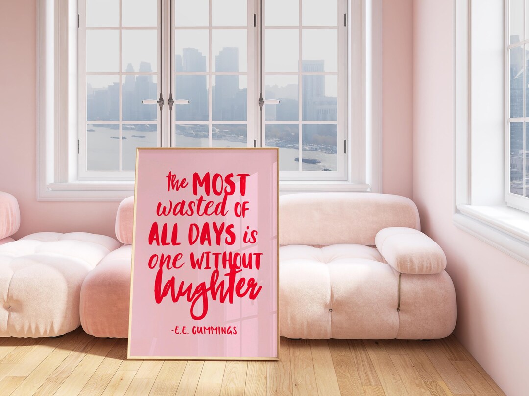 Famous Literature Quote Poster Wall Art Print, Live Love Laugh Laughter ...