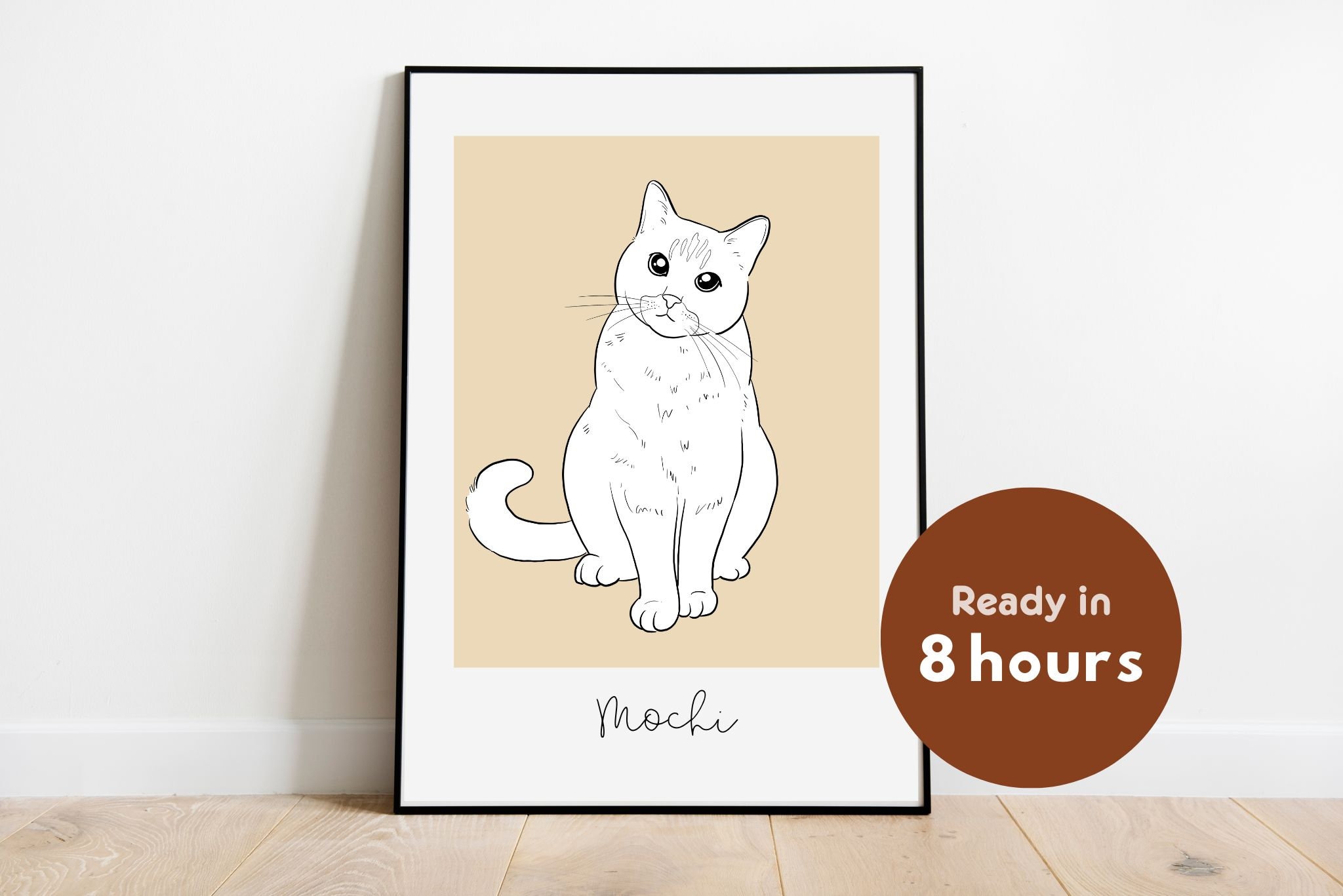 Custom Cat Drawing Custom Cat Gift Cat Lover Gift Cat Line - Etsy