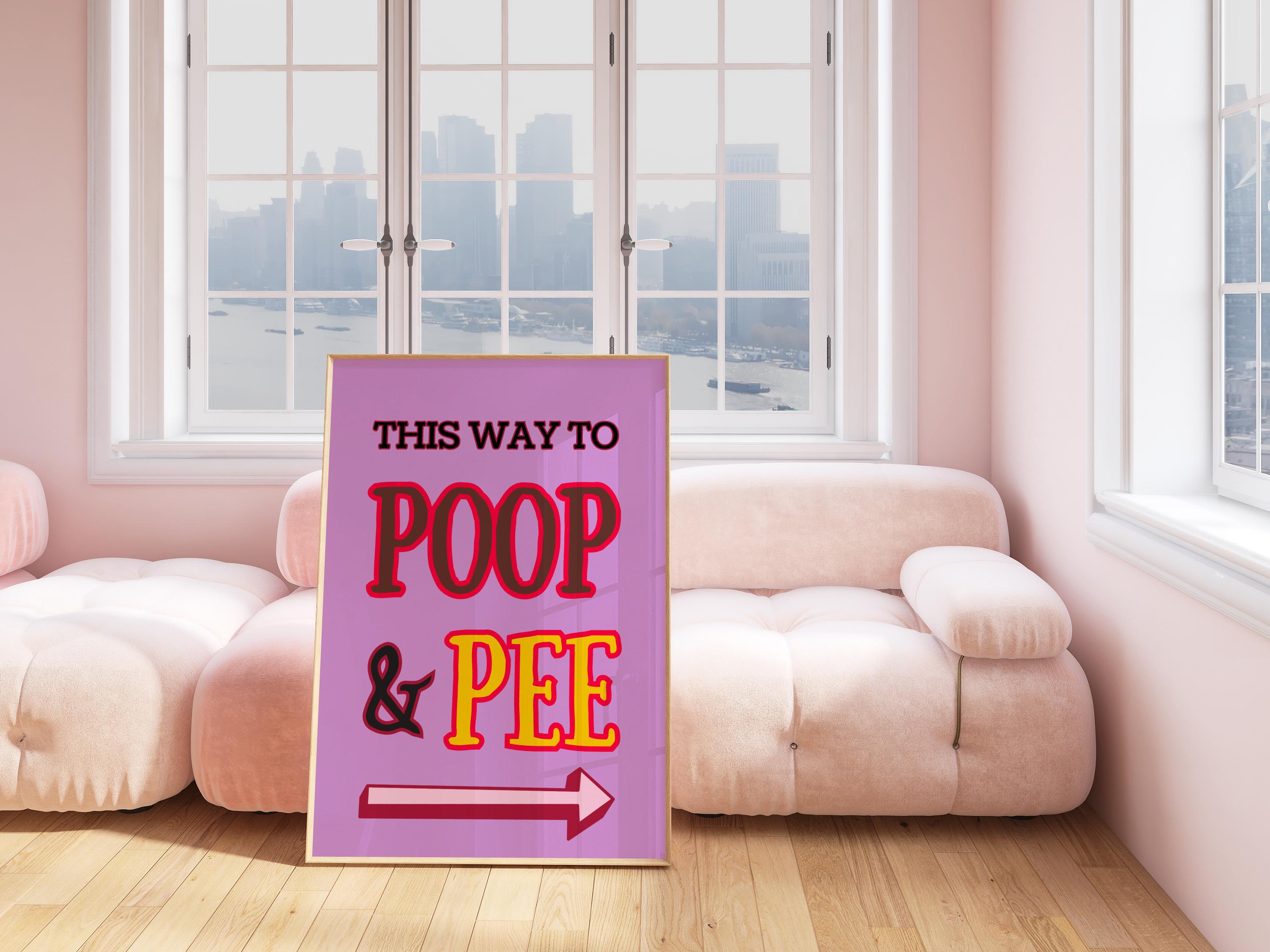 Restrooms This Way, Funny Toilet Poster, Toilet Sign, Toilet Print ...