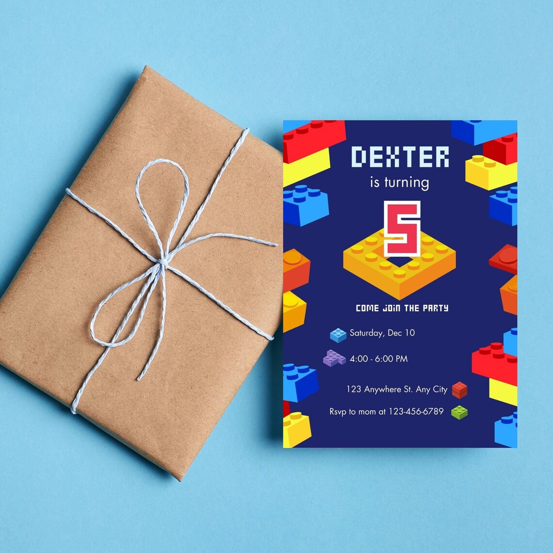 Editable Kids Invite SMS Building Blocks Birthday Invitation Printable ...