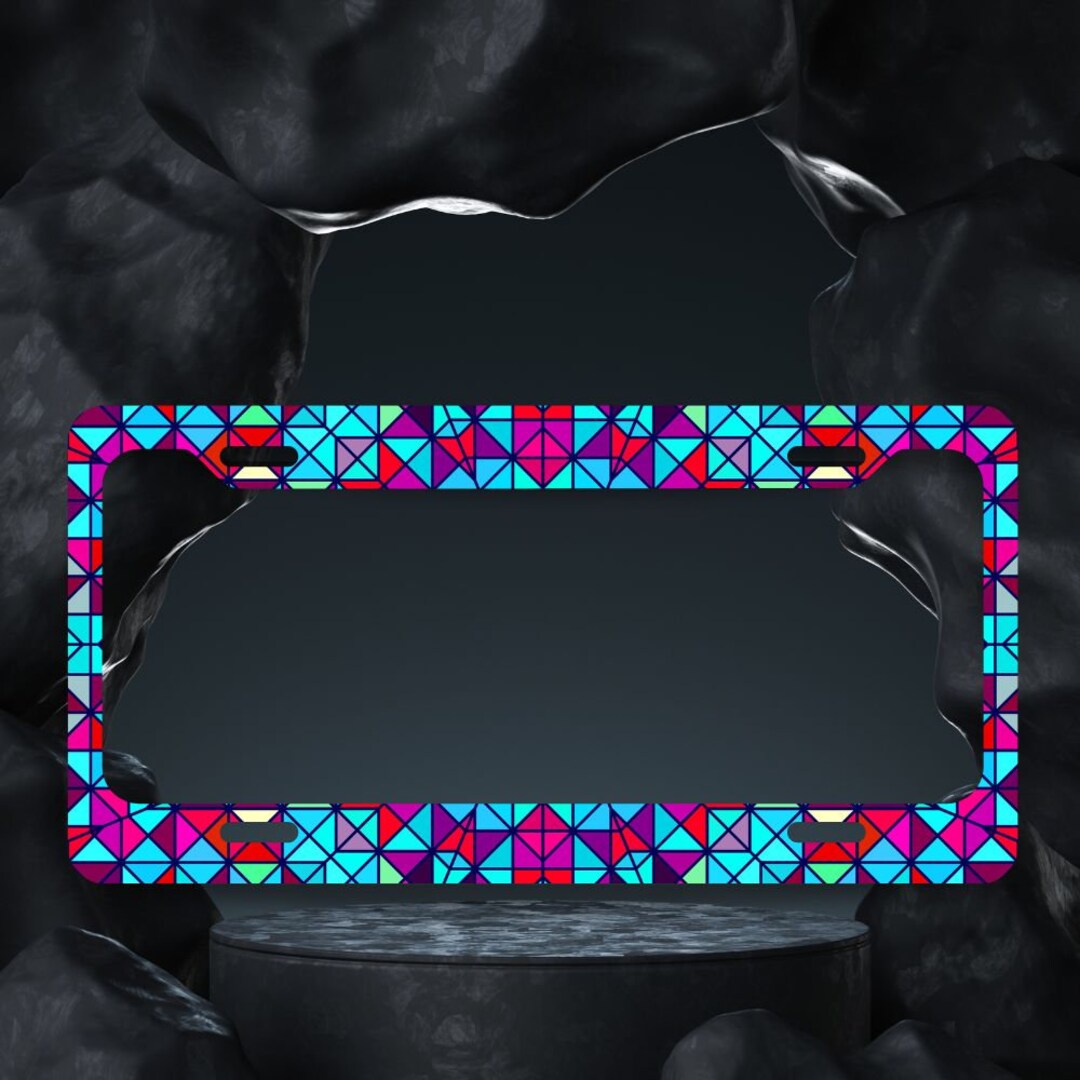 Stained Glass License Plate, Flower Car Accessories, Crystal License ...