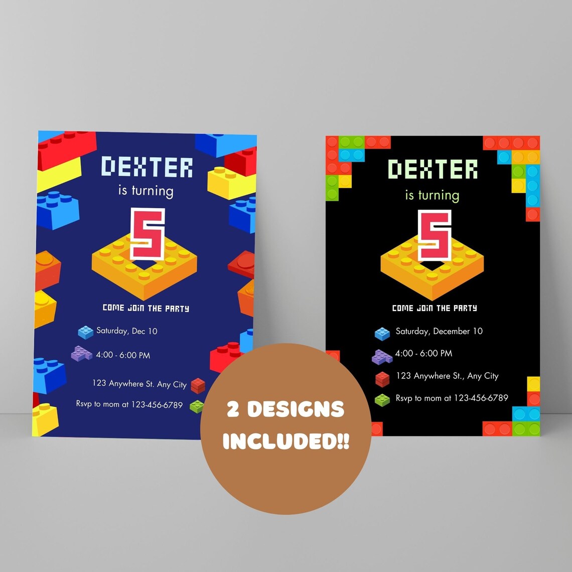 Editable Kids Invite SMS Building Blocks Birthday Invitation Printable ...