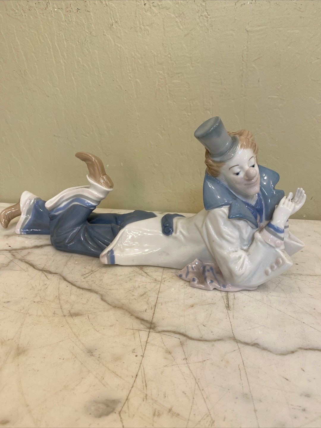 Porcelain Clown Laying Down With Hat - Etsy