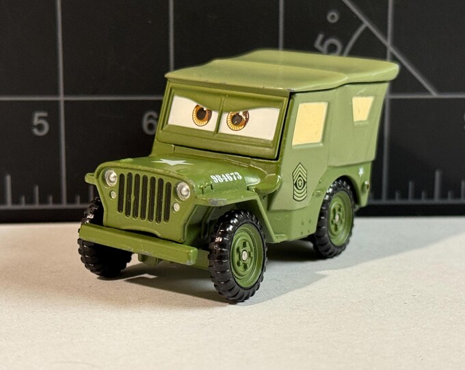 Disney Pixar Cars Sarge Jeep Radiator Springs Diecast 1:55 Toy Car - Etsy