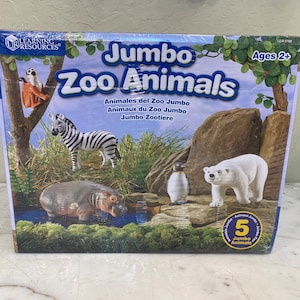 Jumbo Zoo Animals, Assorted Species, Set of 5 - Etsy Canada