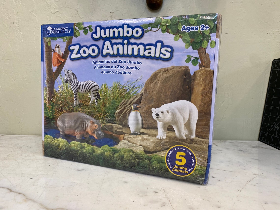 Jumbo Zoo Animals, Assorted Species, Set of 5 - Etsy Canada